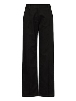 THE DROPPED COLLECTION Mid-rise Tailored Cotton-twill Trousers - Black