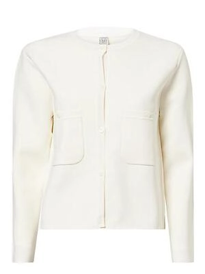 TOTEME Classic Compact Knit Cardigan - White