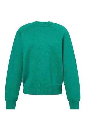 THE FRANKIE SHOP Lina Round Neck Wool-blend Jumper - Kelly Green