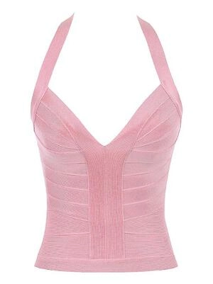House Of Cb Contour Halter Top - Pink