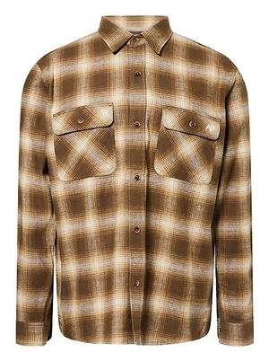 AUSTIN POST Frontier Work Cotton And Linen Blend Shirt - Brown