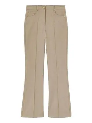 REISS Sofia Flared-leg Stretch-twill Trousers - Neutral