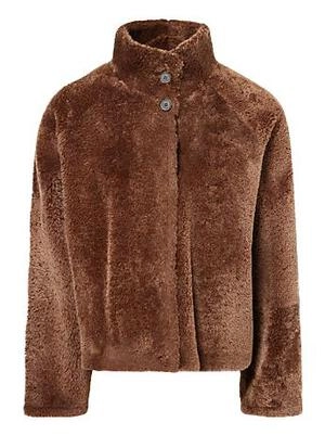 ARMA Arianna Funnel-neck Shearling Jacket - Acorn