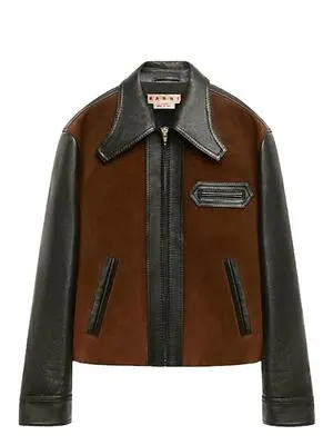 Marni Contrast Suede And Leather Jacket - 00n99