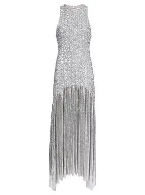 Rabanne Pleated Chainmail Maxi Dress - Silver