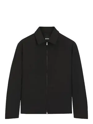 BOSS Zip-through Woven Jacket With Side Pockets - Black