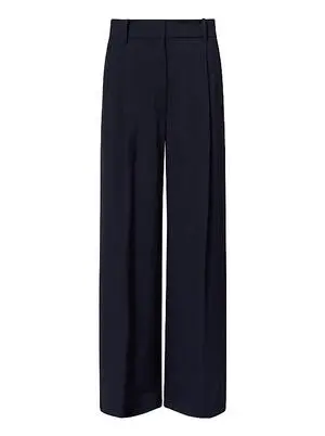 Galvan Wide-leg Twill Trousers - Midnight