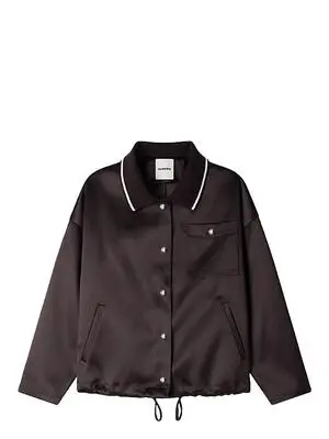 Sandro Polo Collar Satin-look Jacket - Brown