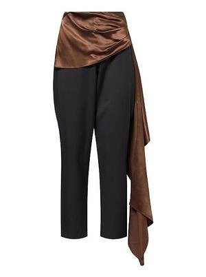 ABADIA Draped-scarf Cropped Wool-blend Trousers 12