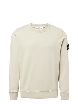 Stone Island 51 Crewneck Logo-patch Cotton Sweatshirt - Sand