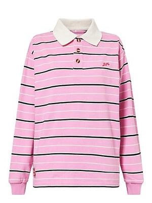 DAMSON MADDER Striped Cotton-jersey Rugby Shirt - Pink