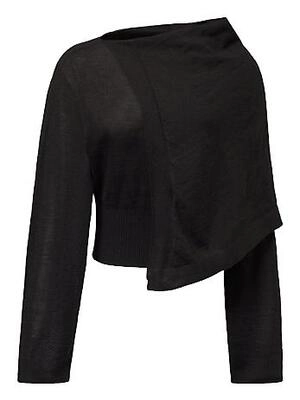 Rick Owens Draped Scarf Long-sleeve Wool Jumper - Black