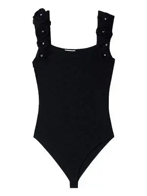 Sandro Floral-embellished Knitted Bodysuit - Black