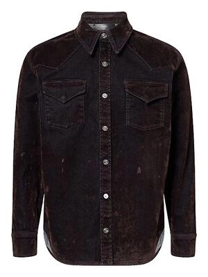 Amiri Flock Long-sleeve Denim Shirt L Husk