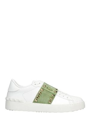 Valentino Garavani Rockstud Leather Trainers - Green Oth