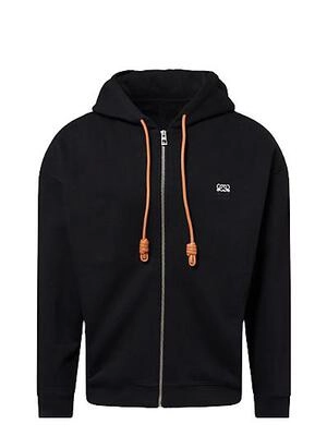 Loewe Anagram-embroidered Cotton Hoody - Black