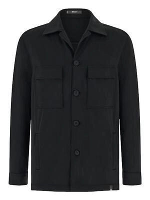 Boggi Milano Collared Stretch-cotton Jacket - Black