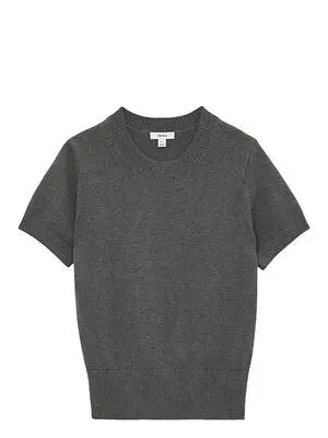 REISS Reiss Rita Short-Sleeved Wool And Cotton Top