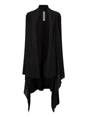 Rick Owens Draped Long Wool Cardigan - Black