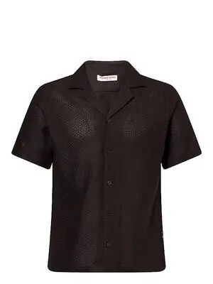 Orlebar Brown Maitan Open-weave Cotton Shirt - Espresso