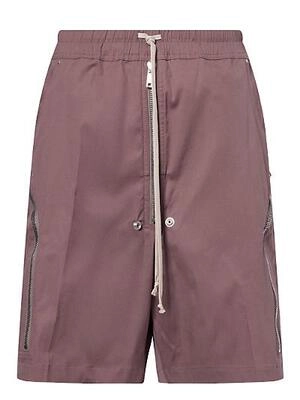 Rick Owens Bauhaus Zip Cotton Shorts - Grape