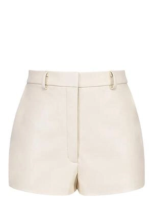House Of Cb High-rise Vegan-leather Shorts - Ivory