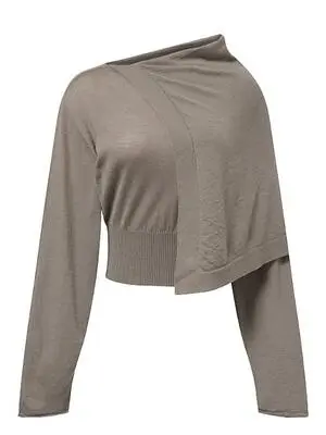 Rick Owens Draped Scarf Wool Jumper - Dust