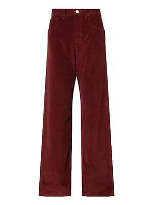 ROHE FRAMES Bruun Baggy Corduroy Cotton Trousers - Wine