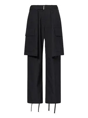 SACAI Sacai Straight-Leg High-Rise Wool-Blend Cargo Trousers