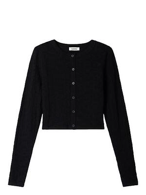 Sandro Slim-fit Pointelle Knitted Cardigan - Black