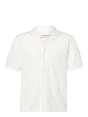 Orlebar Brown Maitan Textured-pattern Woven Shirt Xxl - White