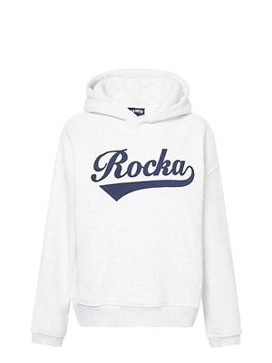 RU & ROCKA Cotton-blend Hoody With Logo Print - Grey