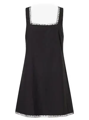 Dissh Dishh Lace-trim Cotton Mini Dress - Black