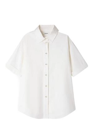 Sandro Oversized Pleated-back Woven Shirt - Ecru