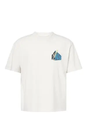 NAHMIAS Tv Logo-print Boxy Cotton T-shirt - White