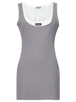 Miu Miu Layered Jersey Mini Dress - Bleu