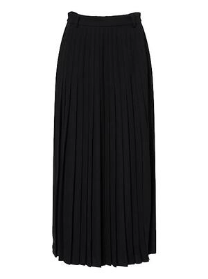 ME+EM Pleated Slit Woven Maxi Skirt - Black
