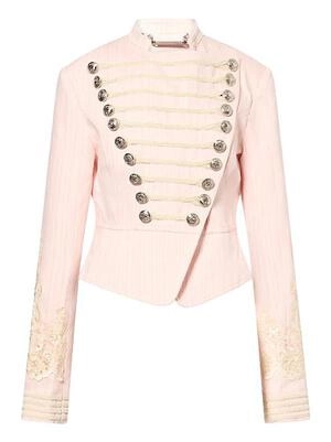 JADED LONDON Military Lace-embroidered Cotton-blend Jacket - Multi