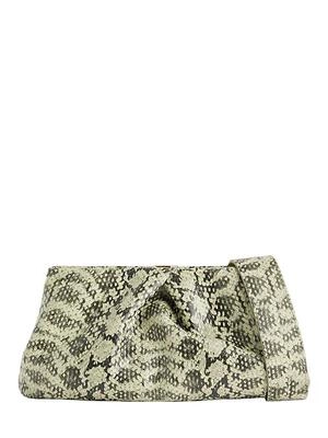 Dries Van Noten Snake-effect Leather Pouch - Mint