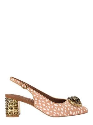 Kurt Geiger Calf-hair Leather Slingback Block Heels - Camel/oth