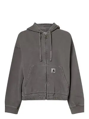 Carhartt Work In Progress Hoggard Hooded Cotton-jersey Zip-up Jacket - Black