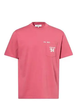 PALMES Patch-pocket Brand-print Cotton T-shirt - Red