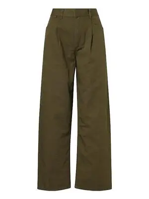 Citizens Of Humanity Citizens Of Humanity Velha Cotton And Linen-Blend Trousers Moss