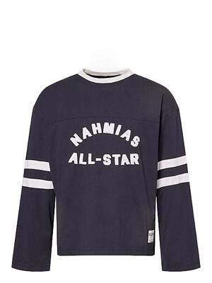 NAHMIAS All Star Varsity Long-sleeve Cotton-jersey T-shirt - Black