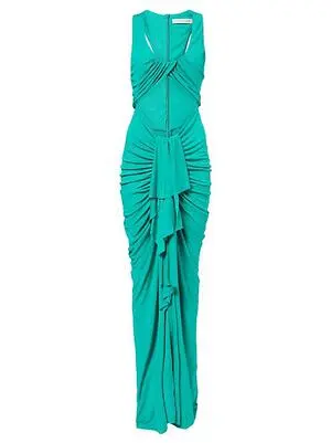 Christopher Esber Vivenda Drape-front Maxi Dress - Malachite