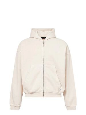 SUMMIT Vintage Zip Cotton-jersey Hoody - Bone