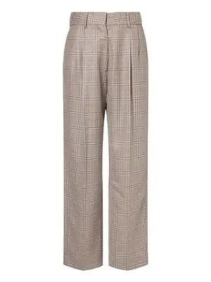 BLAZÉ MILANO Checked Wool Trousers - Beige
