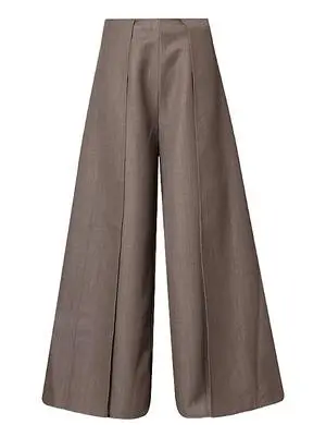 RUOHAN Morea Wide-leg Wool Trousers - Ash Limestone