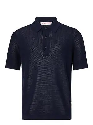 Orlebar Brown Keeling Knitted Cotton-blend Polo Shirt Xxl - Night Iris