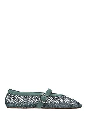Alaïa Ballerina Mesh And Suede Ballet Flats - Teal